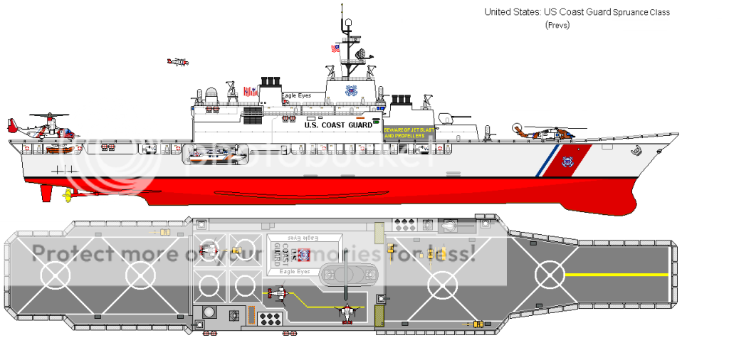 US Coast Guard Spruance Class CV Alt Universe Design [1024x475] : r ...